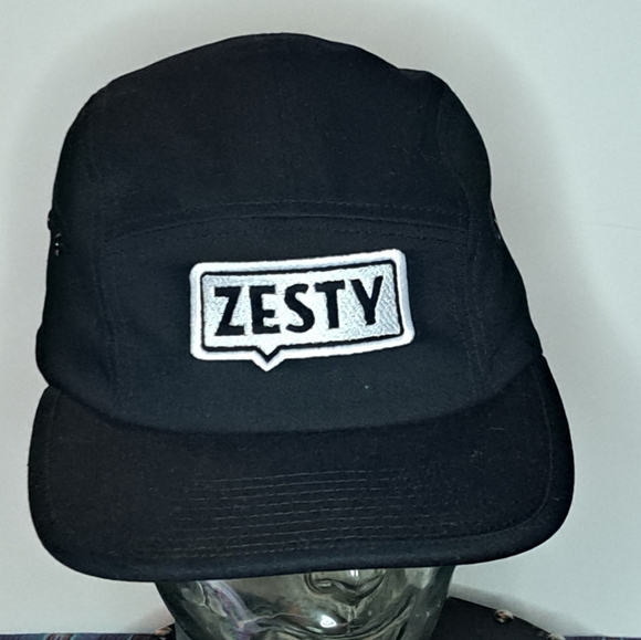 The Classic | Accessories | 5 Panel Hat Cap Black White Zesty Logo ...